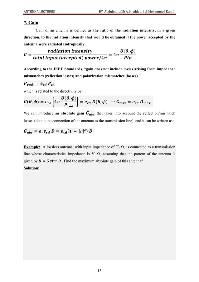 Antenna Lecture course CHapter one 1.pdf | Physics | Science