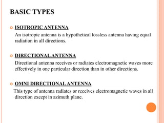 Antennas used in mobiles | PPTX