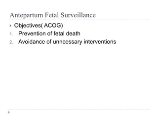 Antepartum fetal assessment | PPTX