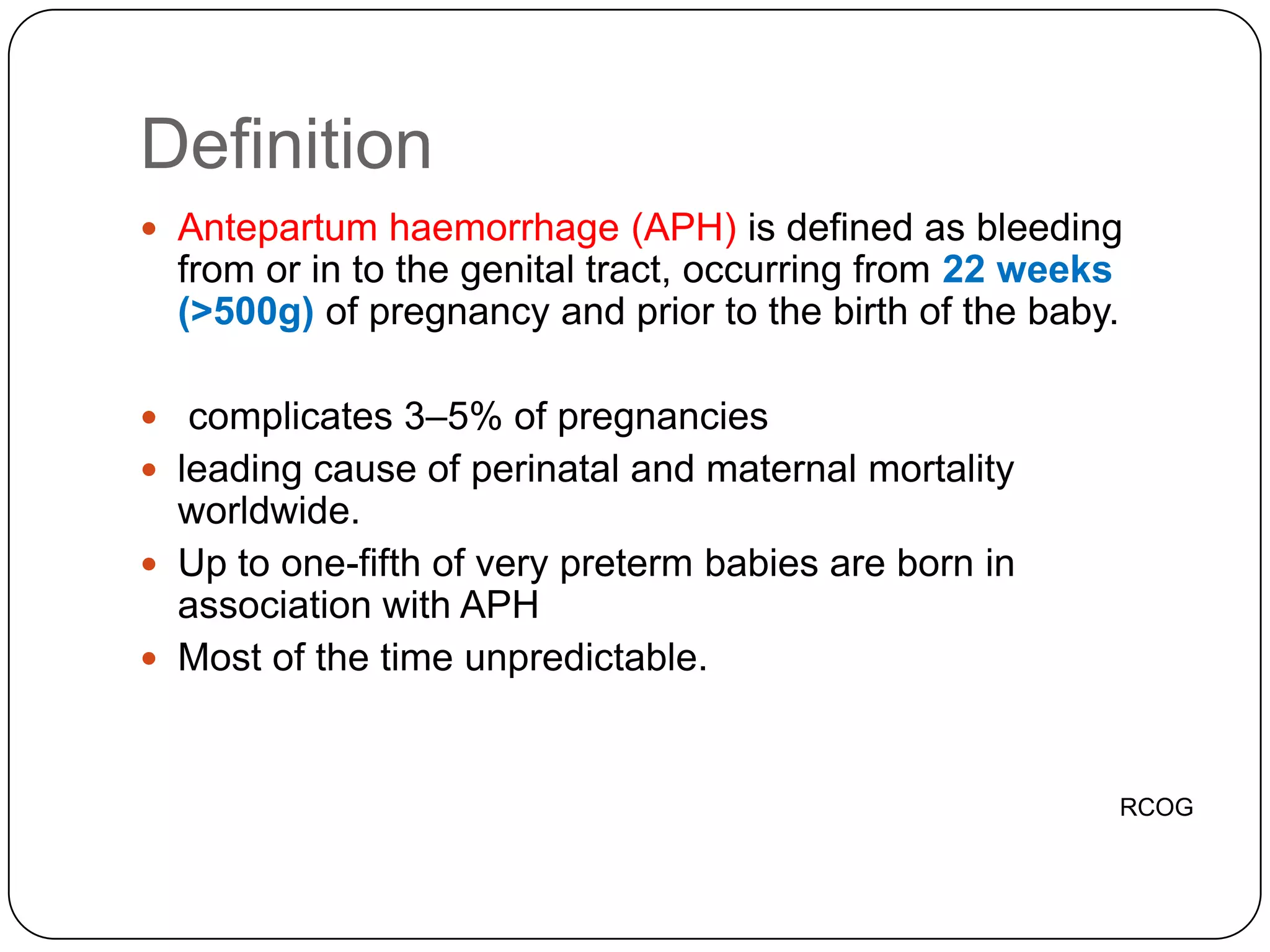 Antepartum haemorrhage | PPT