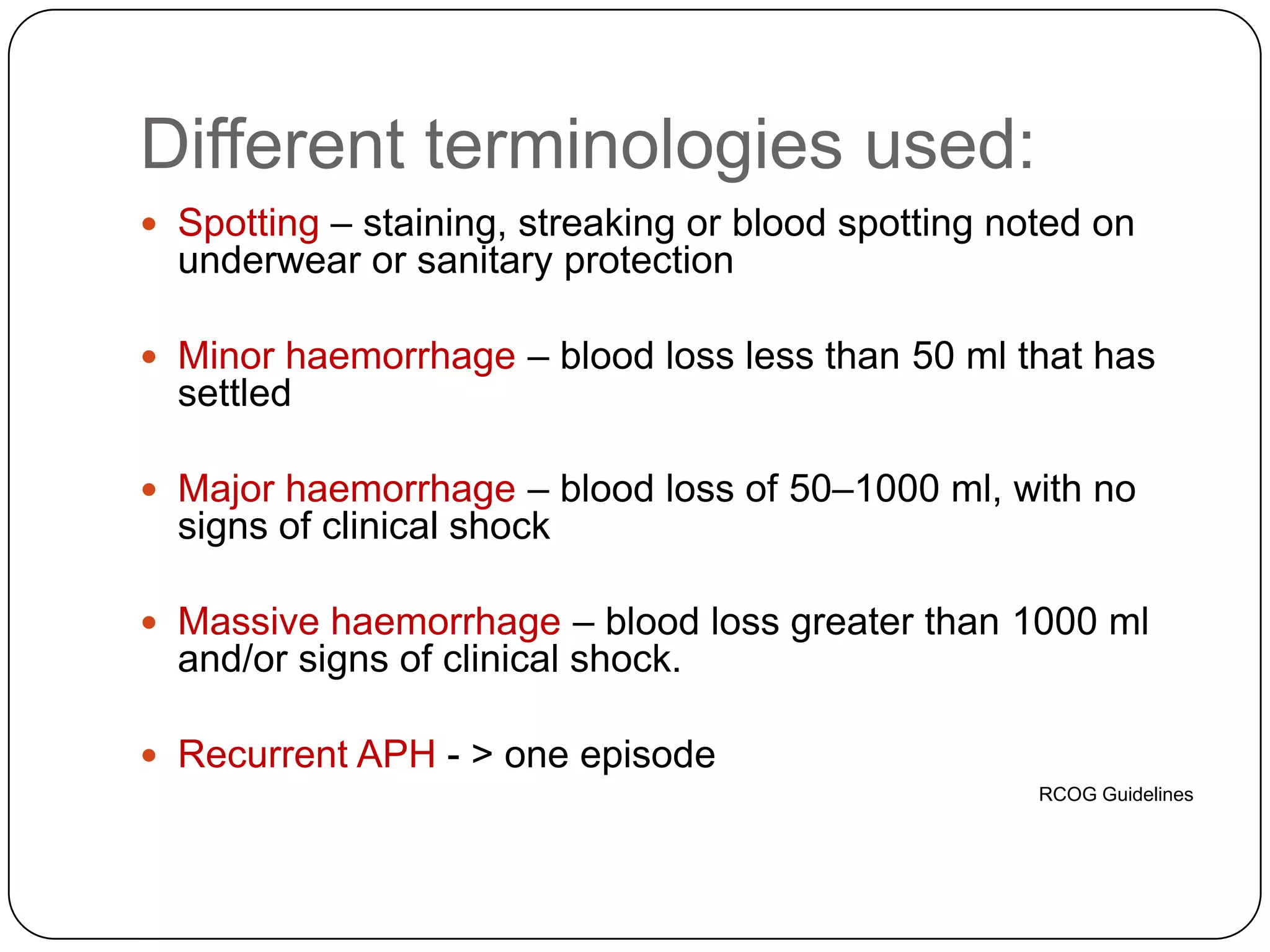 Antepartum haemorrhage | PPT