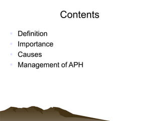 Antepartum haemorrhage, placenta previa and abruptio placentae | PPT