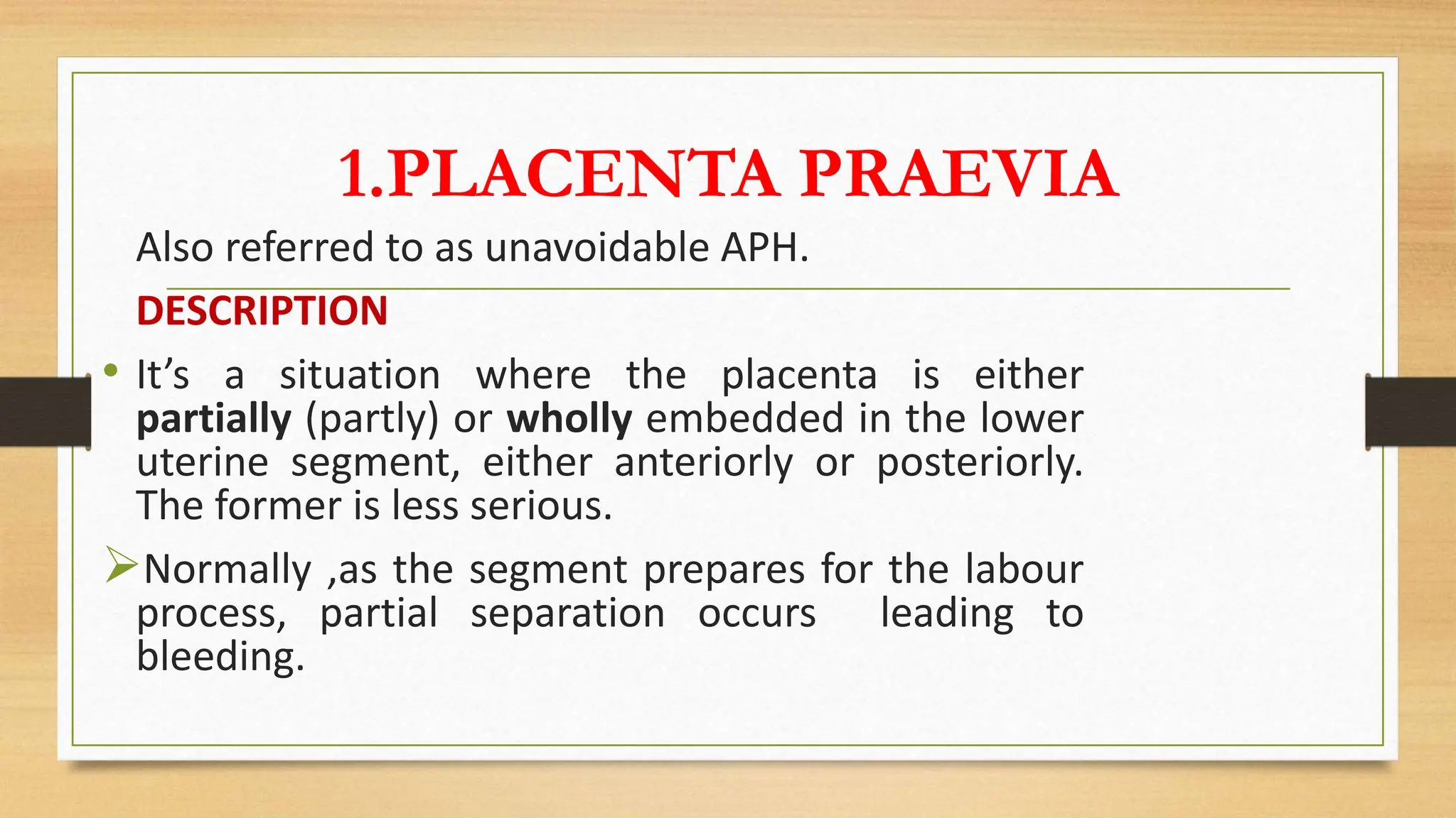 ANTEPARTUM HAEMORRHAGE (APH).pptx | Pregnancy | Reproductive Health
