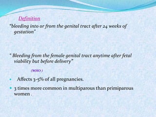 Antepartum hemorrhage | PPTX