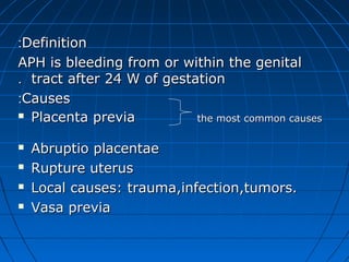 Antepartum hemorrhage | PPT