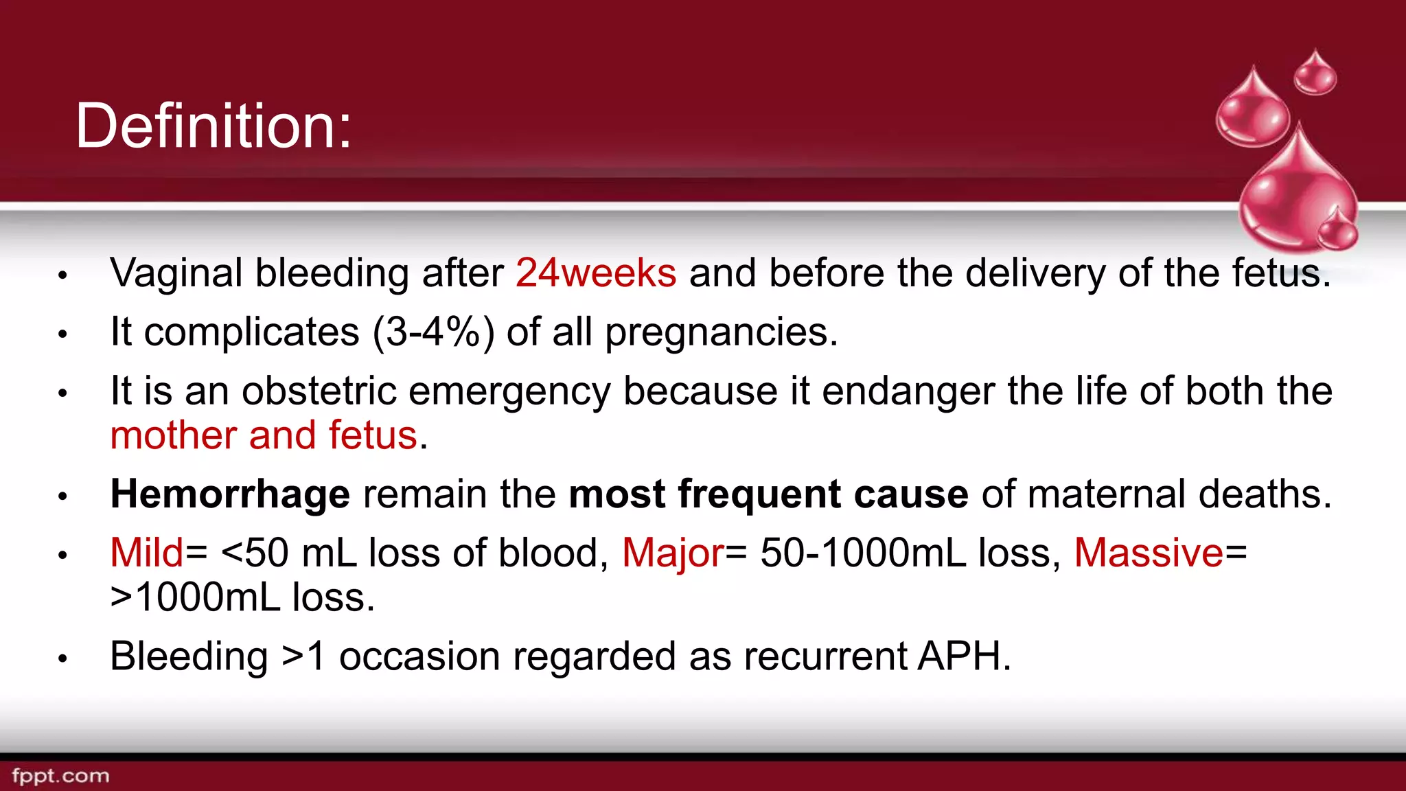 Antepartum Hemorrhage(APH) | PPTX