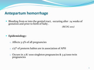 Antepartum hemorrhage prerit (2) | PPTX