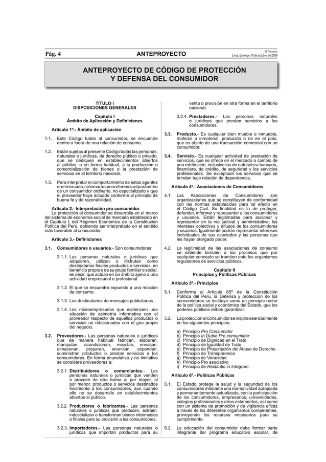 Anteproyecto Codigo Consumo Pdf