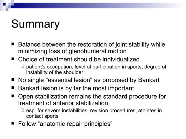Anterior Glenohumeral Instability | PPT