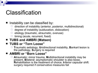 Anterior Glenohumeral Instability | PPT