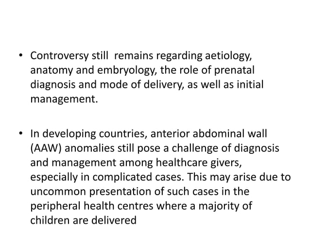 ANTERIOR ABDOMINAL WALL DEFECTS.pptx | Pregnancy | Reproductive Health