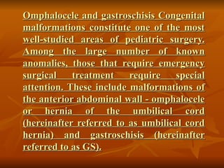 Anterior and posterior Abdominal Wall Defects.ppt