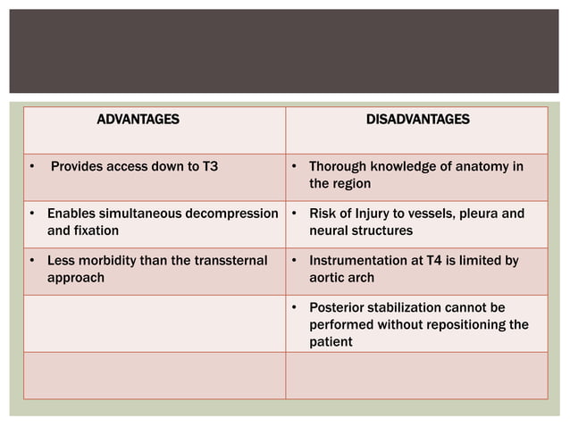 Anterior Approaches To The Thoracic Spine | PPT