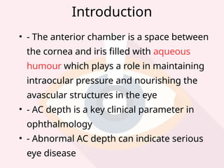 Anterior chamber 3.pptx anterior chamber | PPTX