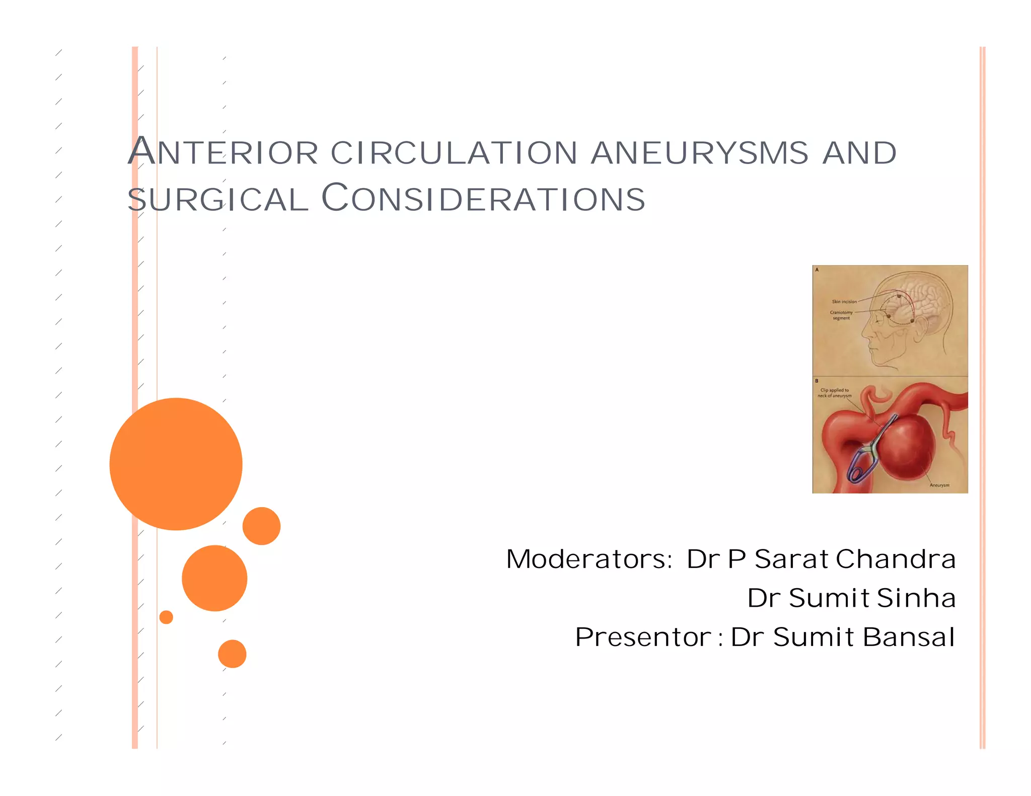 Anterior circulation aneurysms and surgical considerations 2011 | PDF