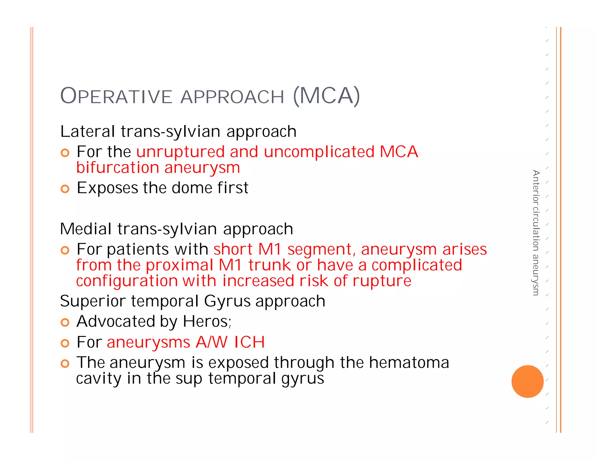 Anterior circulation aneurysms and surgical considerations 2011 | PDF