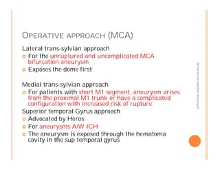 Anterior circulation aneurysms and surgical considerations 2011 | PDF