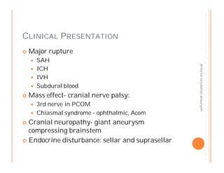 Anterior circulation aneurysms and surgical considerations 2011 | PDF