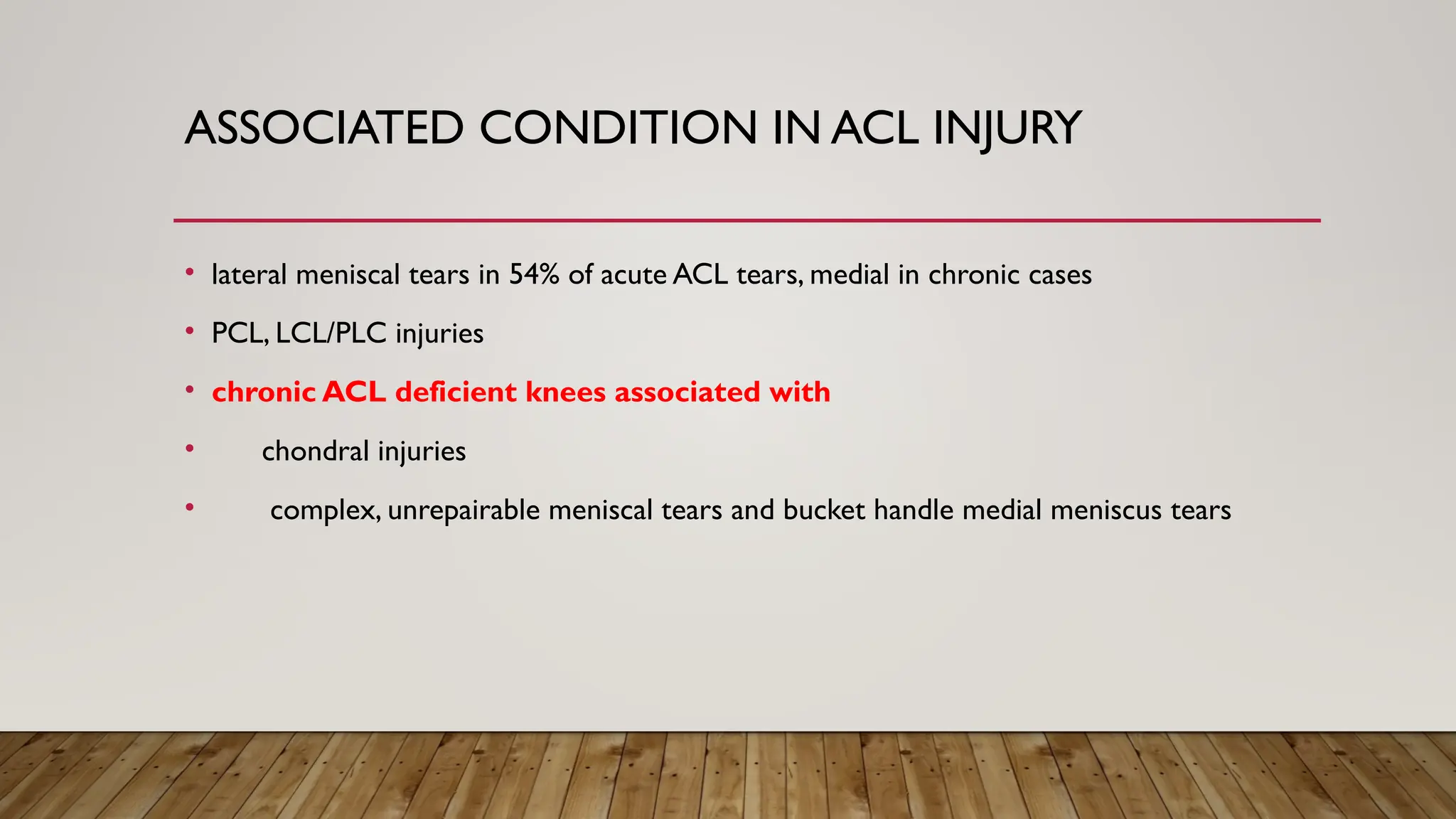 Anterior cruciate ligament injuries pptx | PPTX