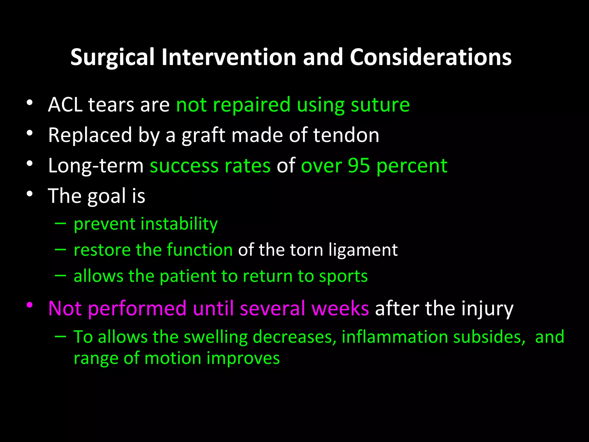 Anterior Cruciate ligament Injury | PPT