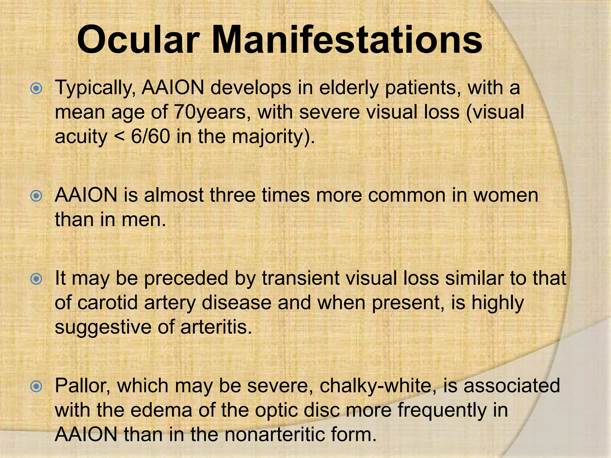 Anterior ischemic optic neuropathy | PPTX