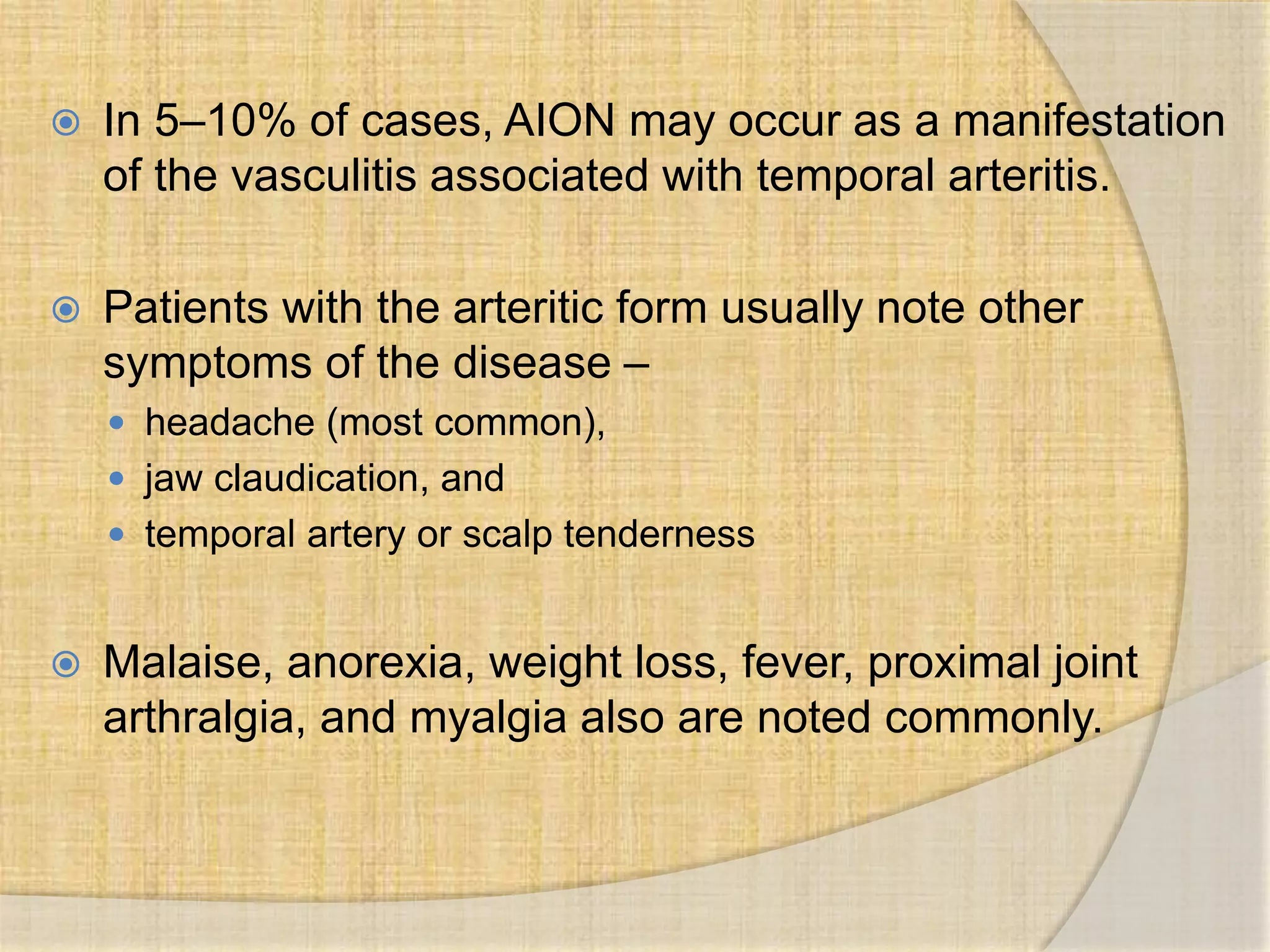 Anterior ischemic optic neuropathy | PPTX