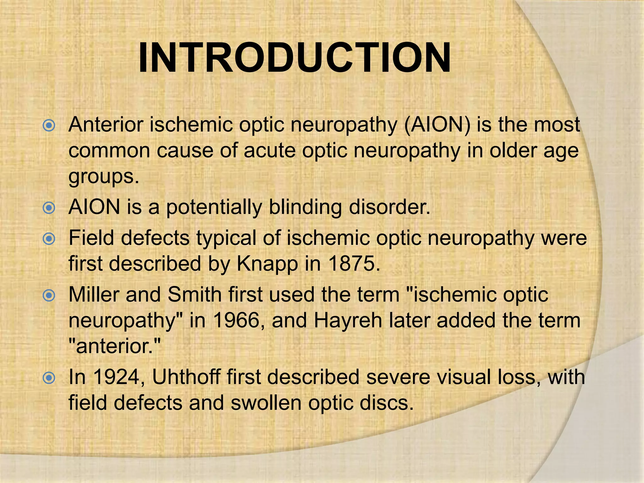 Anterior ischemic optic neuropathy | PPTX