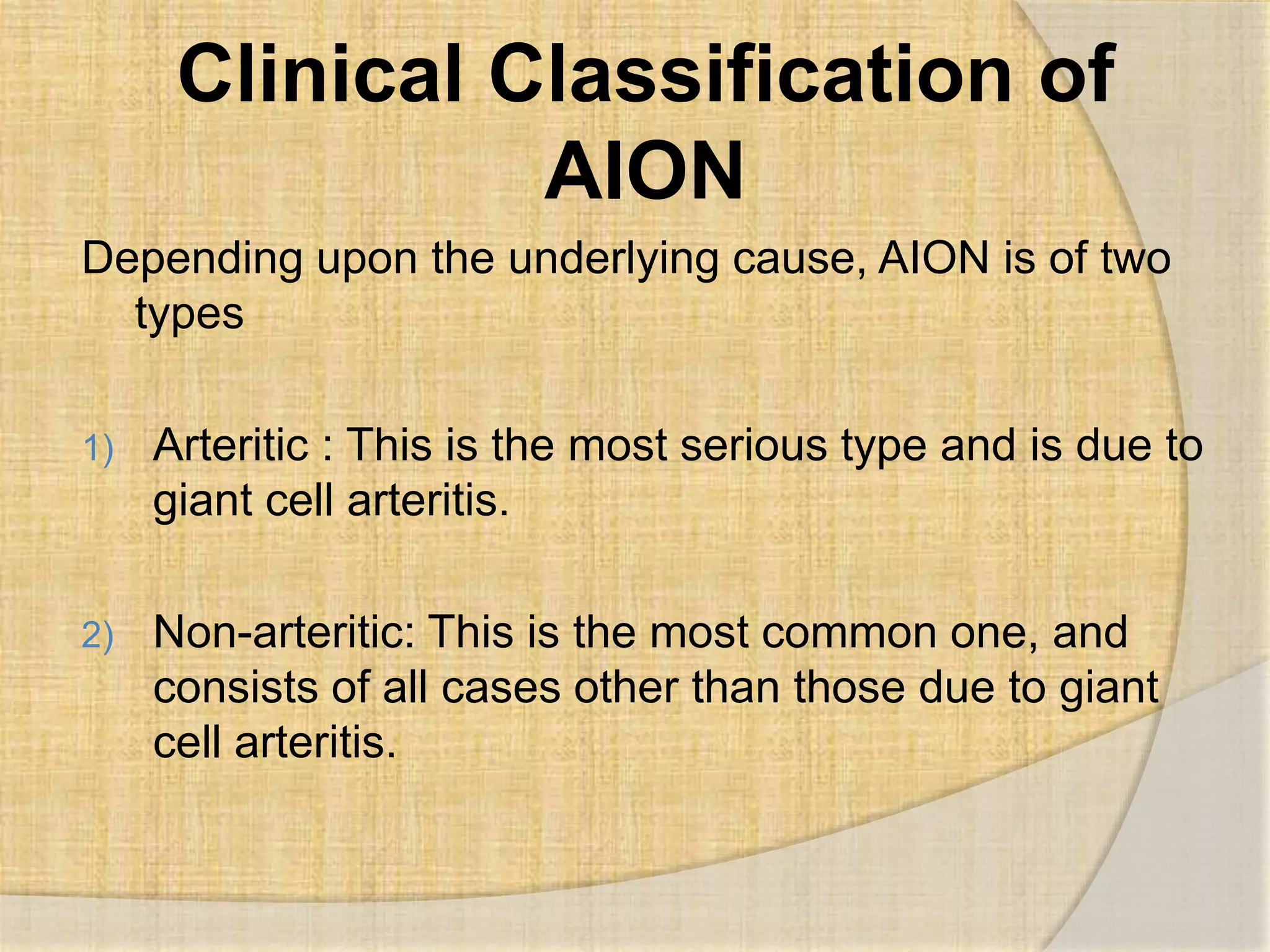 Anterior ischemic optic neuropathy | PPTX