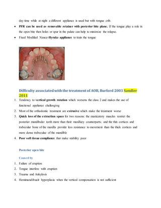 Anterior open bite / for orthodontists by Almuzian | DOCX