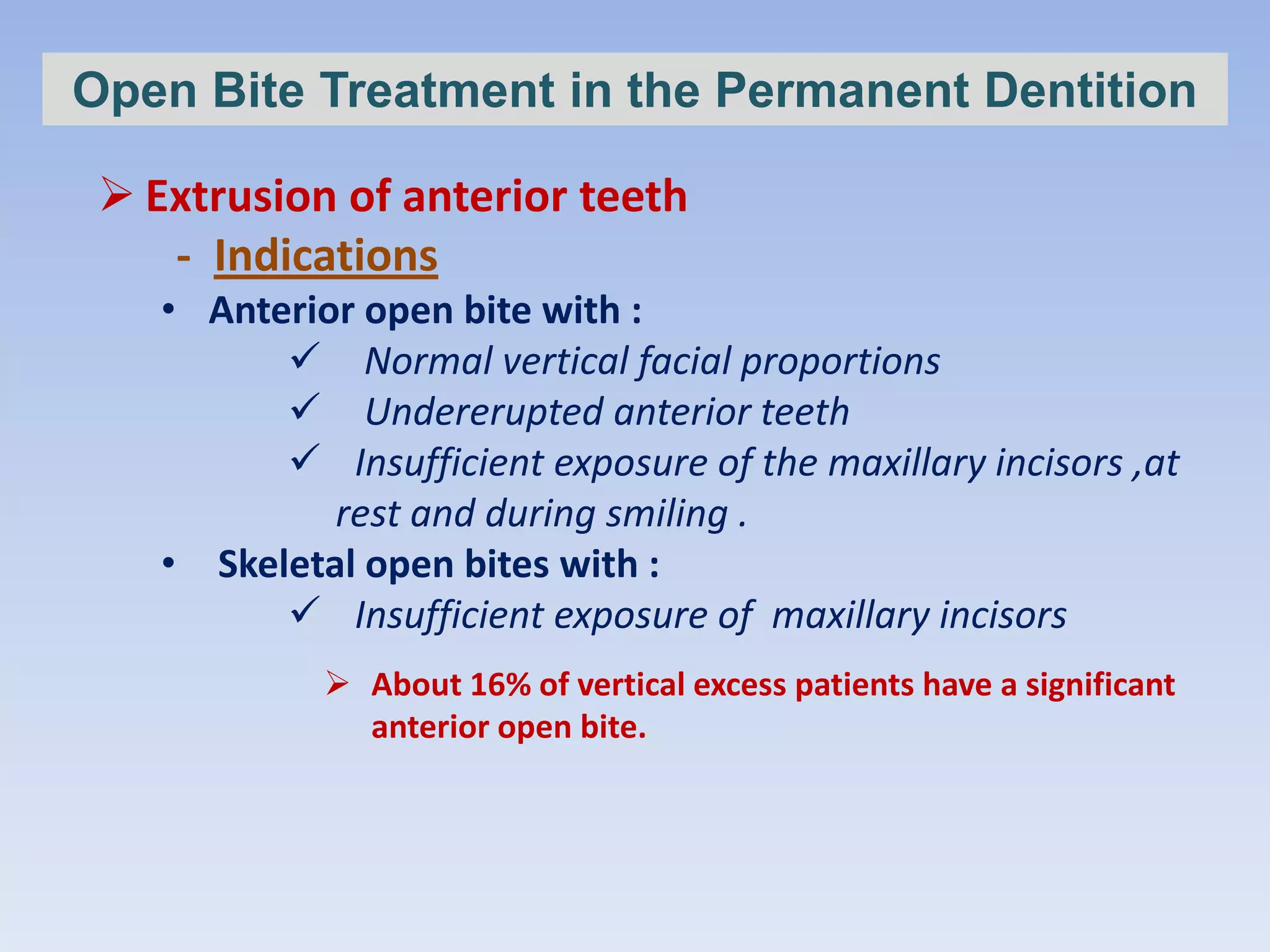 Anterior open bite treatment permanent dentition -1- .slide | PDF