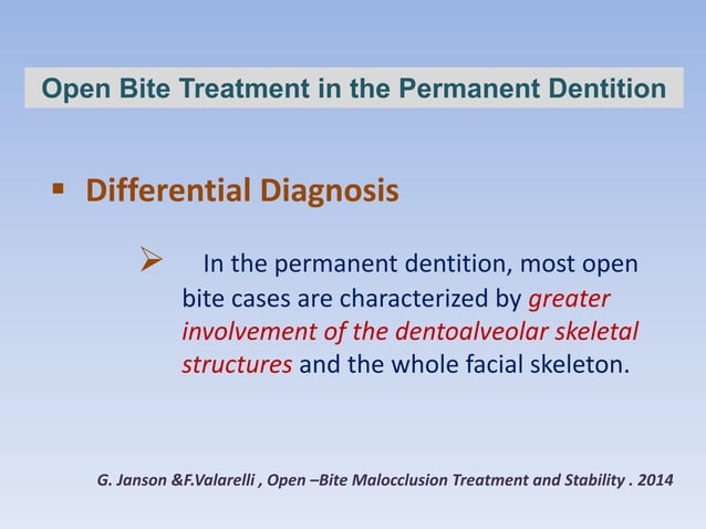 Anterior open bite treatment permanent dentition -1- .slide | PDF