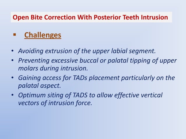 Anterior open bite treatment in the permanent dentition part 2- | PDF