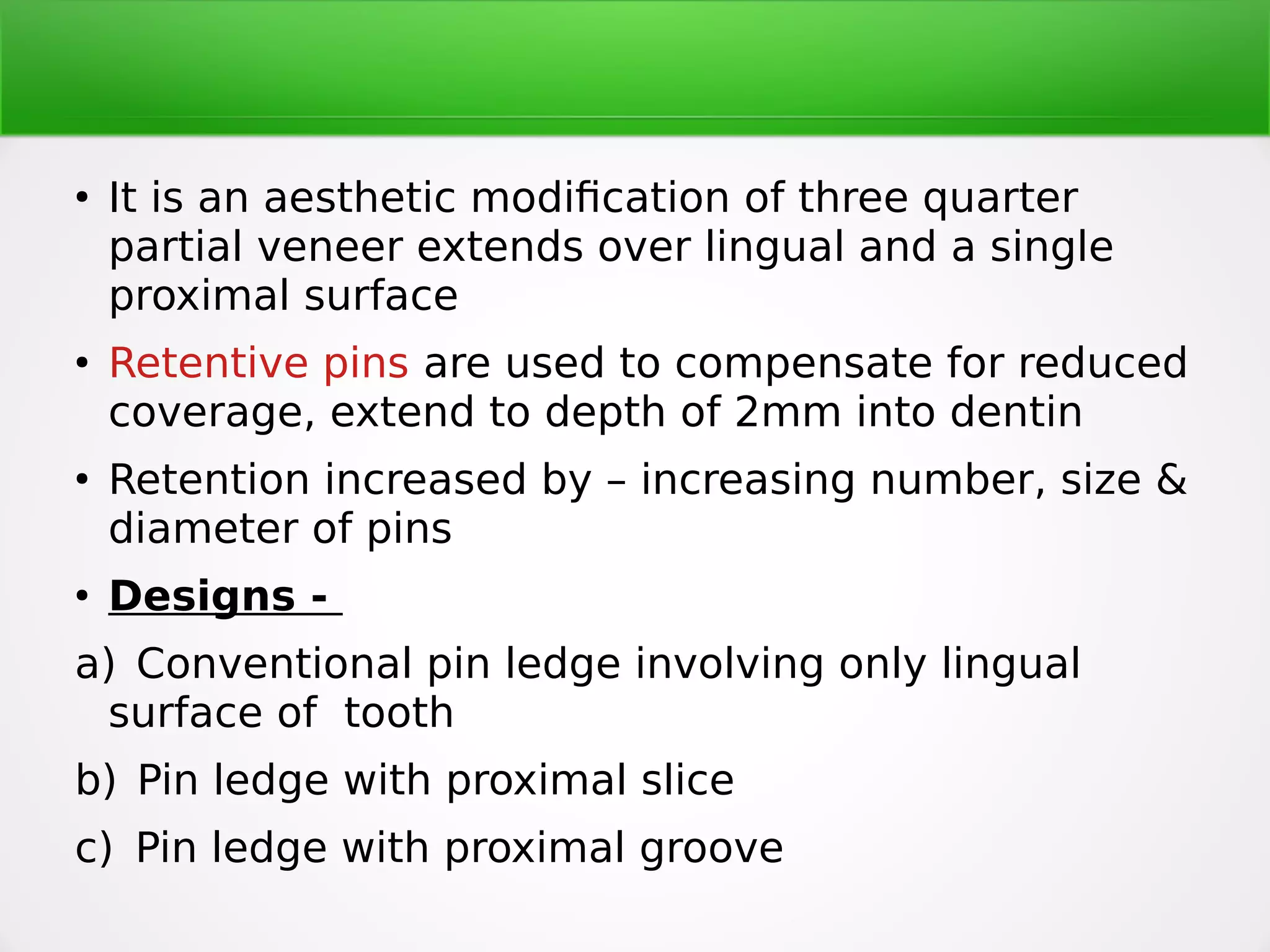 Anterior Partial Veneer crown preparation | PDF