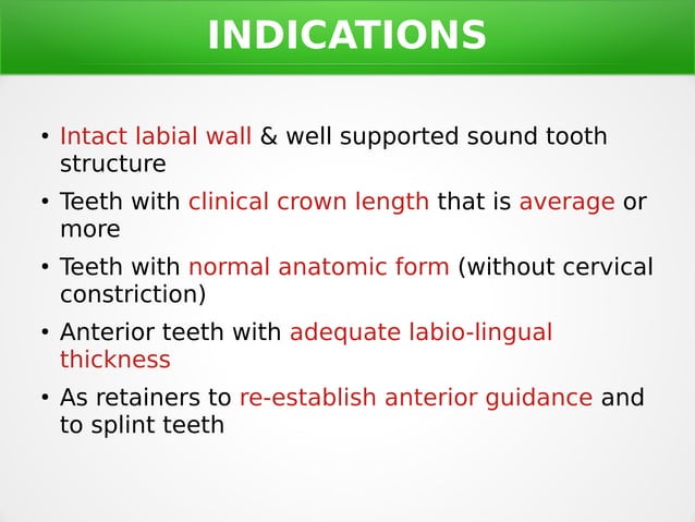 Anterior Partial Veneer crown preparation | PDF