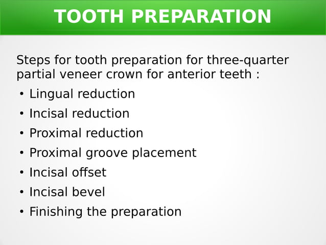 Anterior Partial Veneer crown preparation | PDF