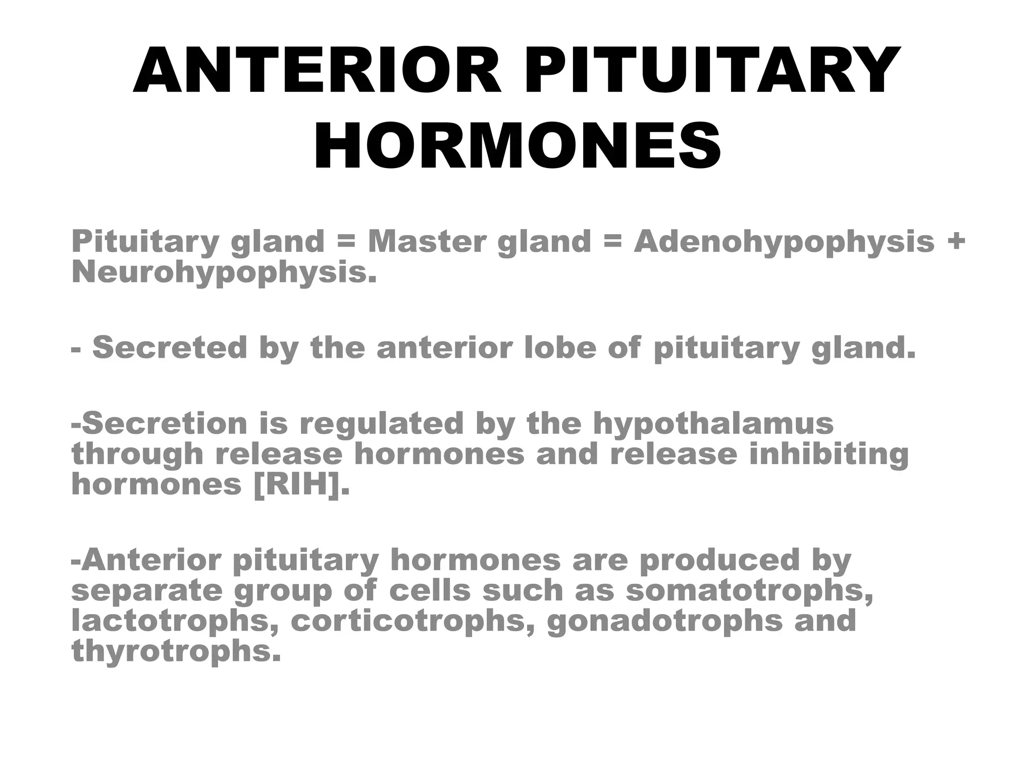 Anterior pituitary hormones ppt | PPTX