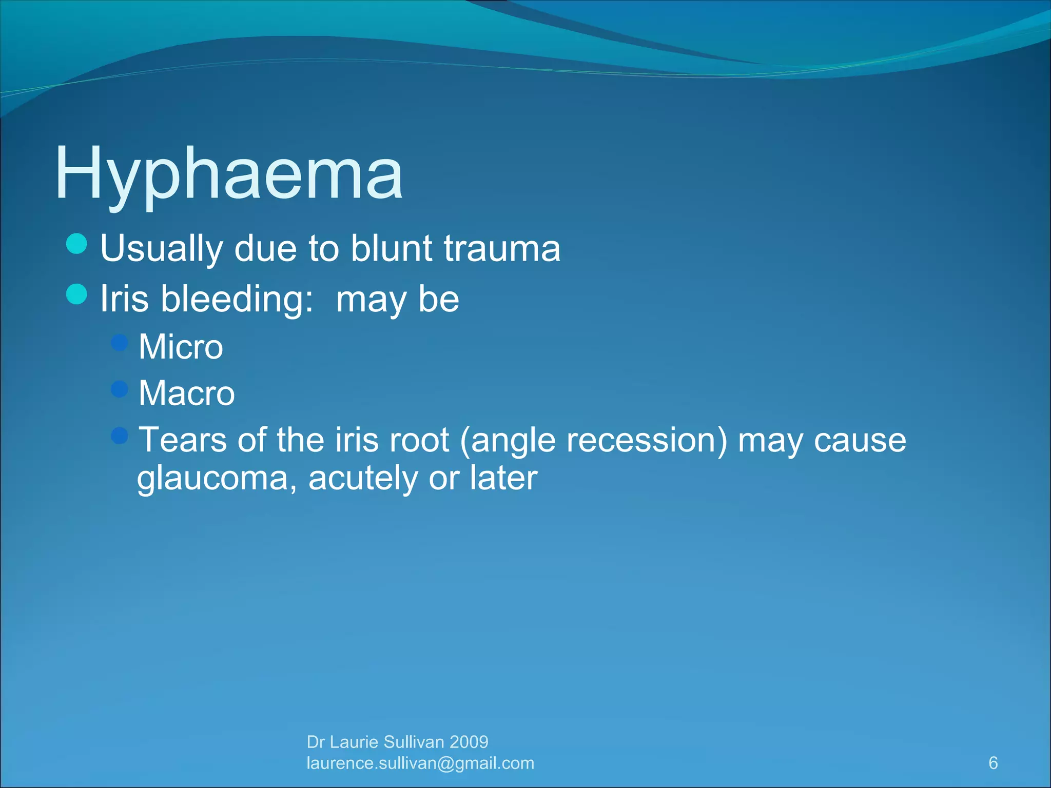 Anterior segment trauma ranzco 11112009 | PPT