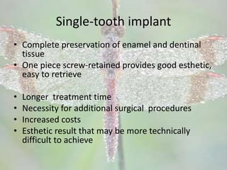 Anterior Single Tooth implants in the Esthetic Zone | PPTX
