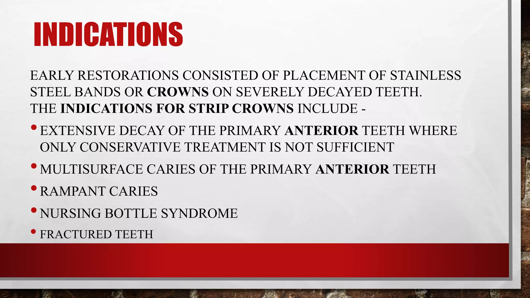 Anterior strip crown | PPTX