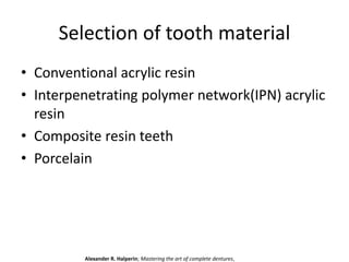 Anterior teeth selection | PPTX