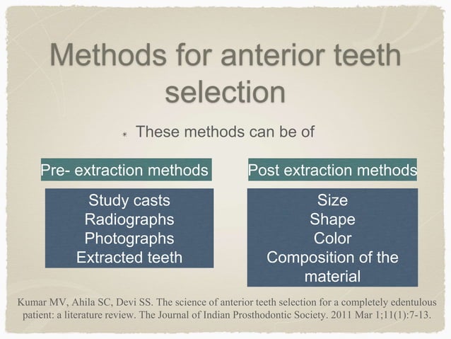 Anterior tooth selection | PPTX