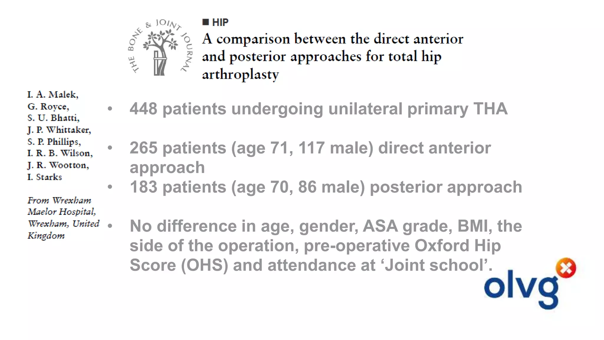 Anterior vs Posterolateral Surgical Approach in Primary Total Hip ...