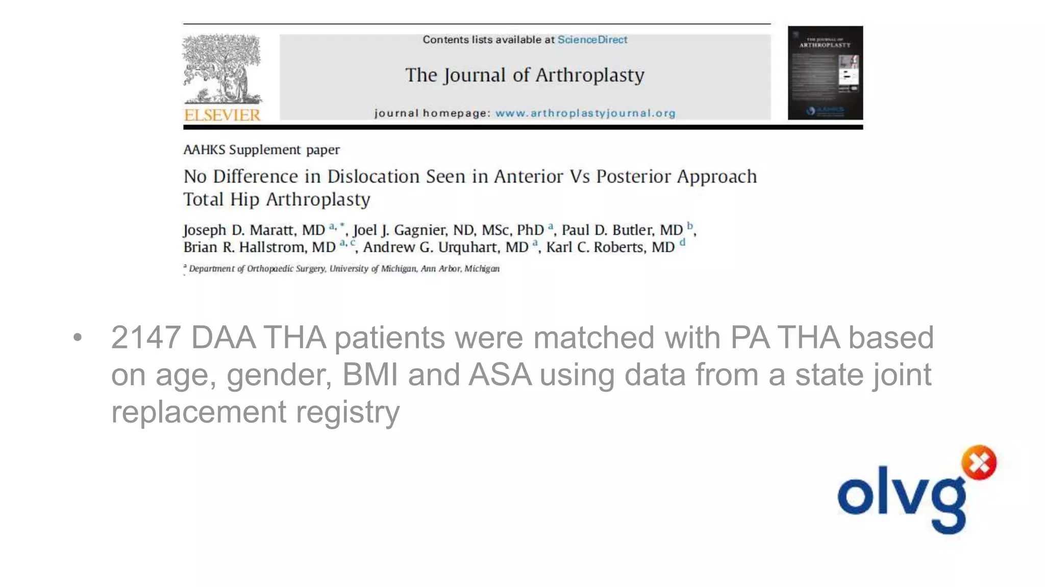 Anterior vs Posterolateral Surgical Approach in Primary Total Hip ...
