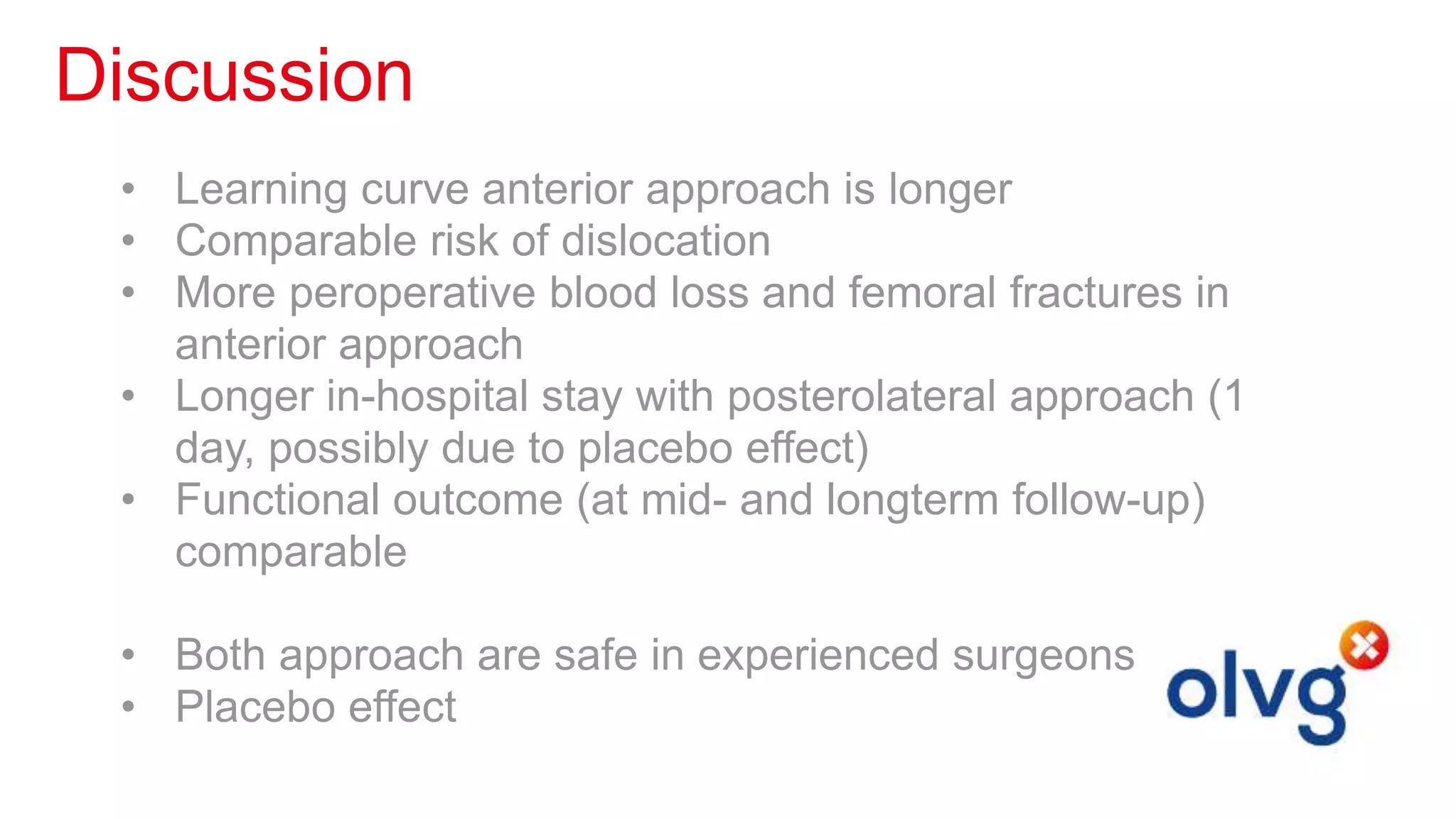 Anterior vs Posterolateral Surgical Approach in Primary Total Hip ...