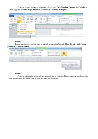 Antet si subsol | DOCX