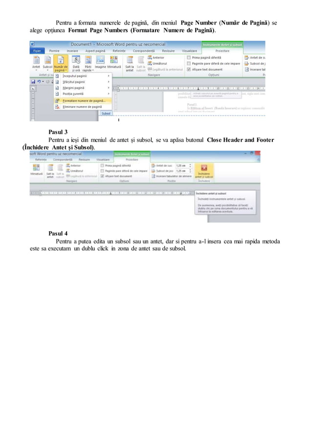 Antet si subsol | DOCX