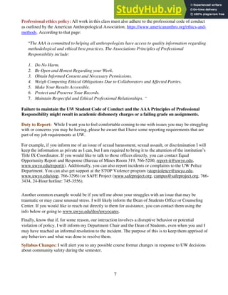 ANTH3300-ETHNOGRAPHIC METHODS Syllabus | PDF