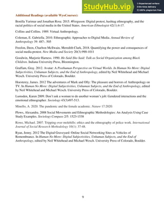 ANTH3300-ETHNOGRAPHIC METHODS Syllabus | PDF