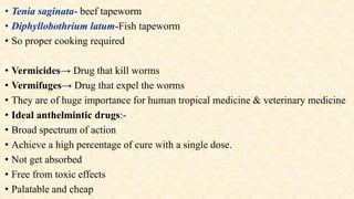 Anthelminthic Drugs | PPT