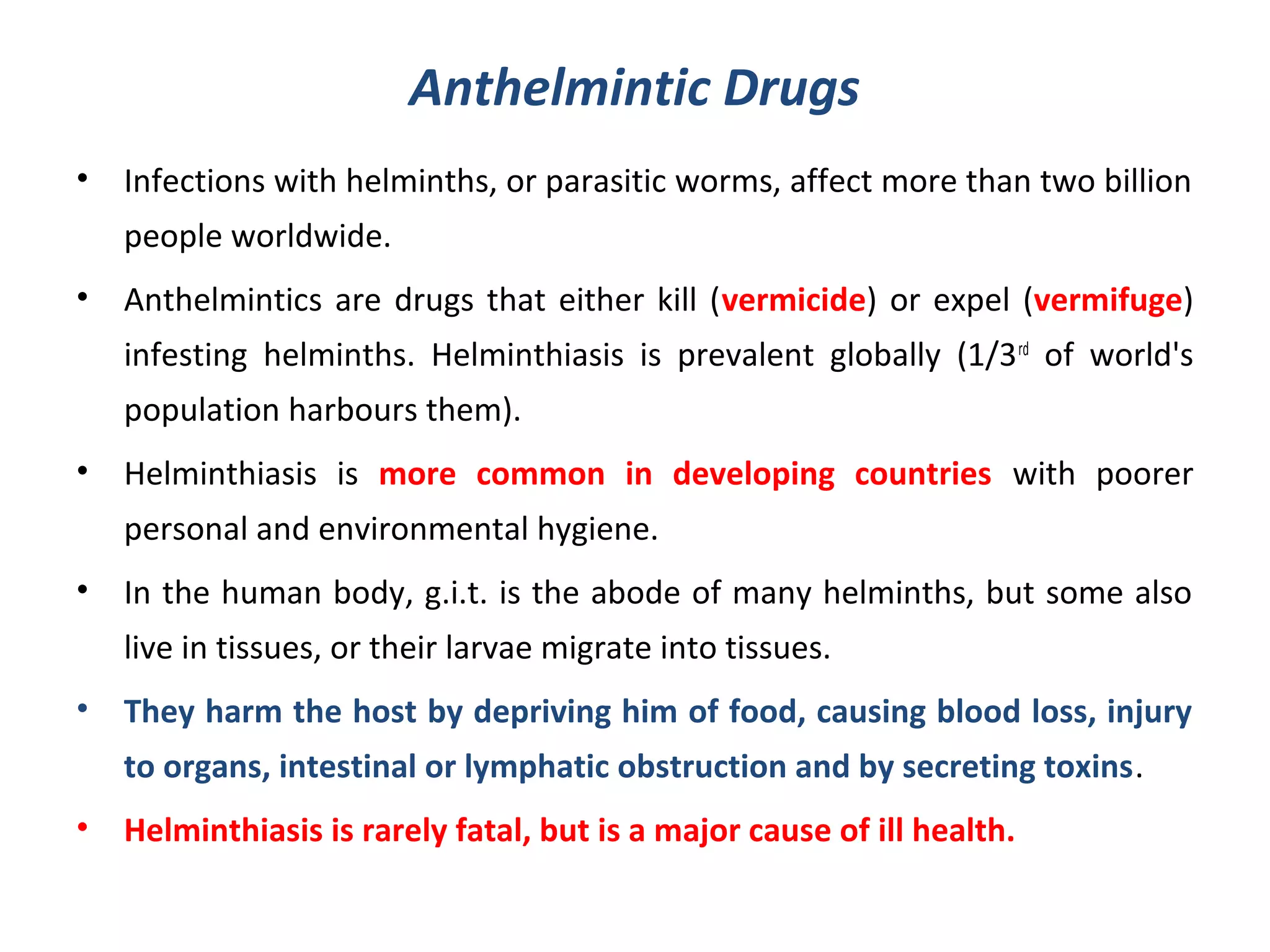 Anthelmintic drugs | PPT